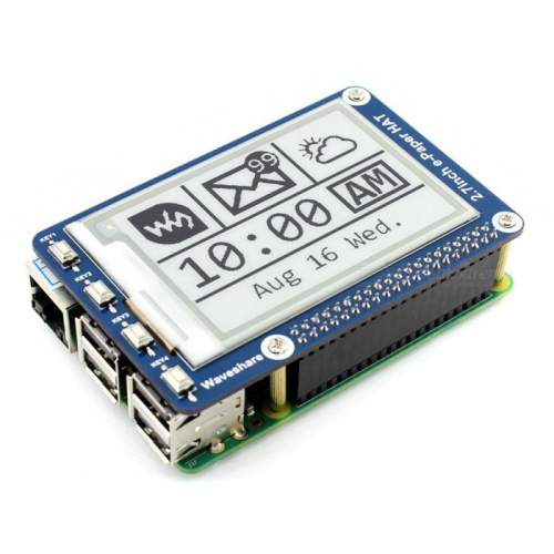 WS 264x176, 2.7 inch Black E-Ink display HAT for Raspberry Pi