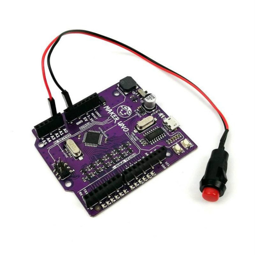 Momentary Push Button (Red) Panel Mount 10mm with Wire - 20cm